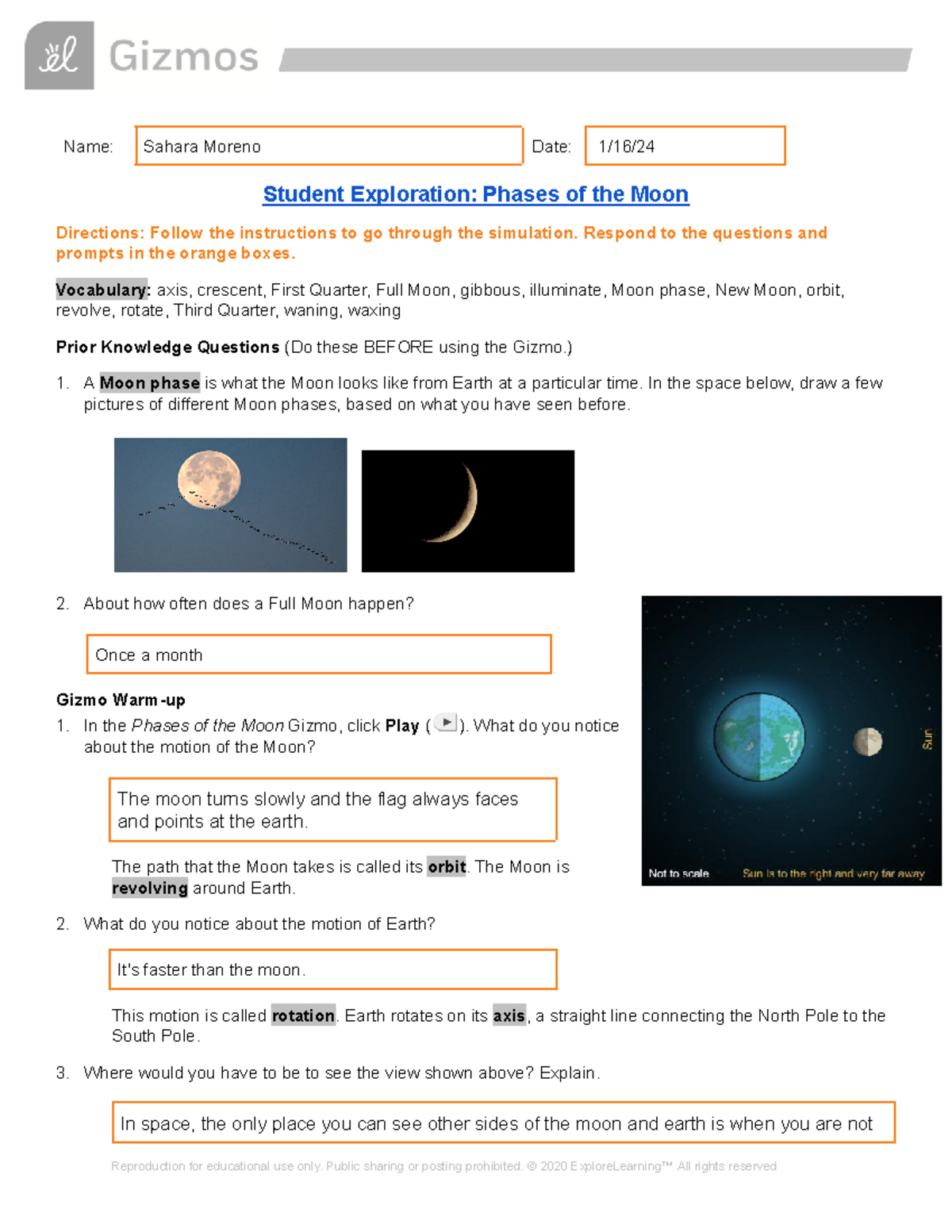 Copy of SE - ... - Name: Sahara Moreno Date: 1/16/ Student Exploration ...