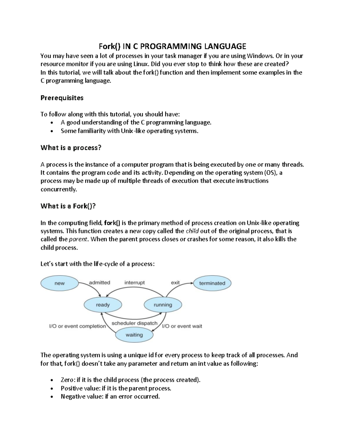 Fork() in C for Students - Fork() IN C PROGRAMMING LANGUAGE You may have seen a lot of processes ...