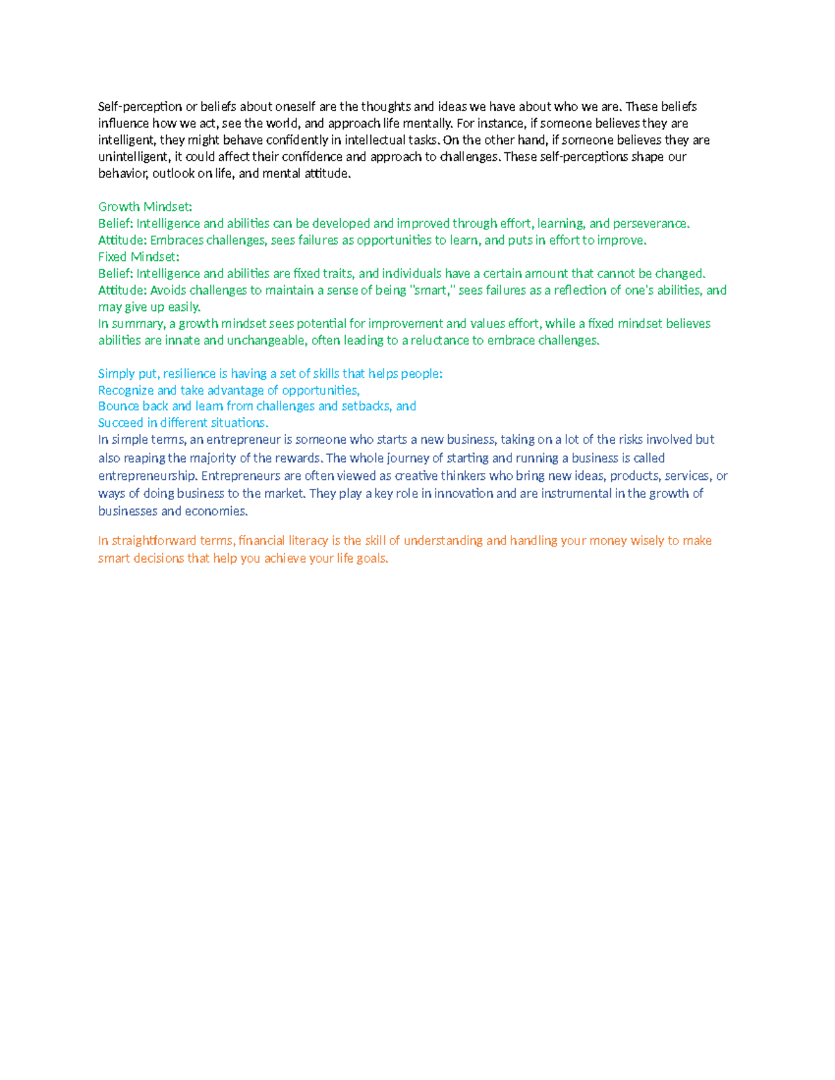 FOR SELF Meditation - Self-perception or beliefs about oneself are the ...