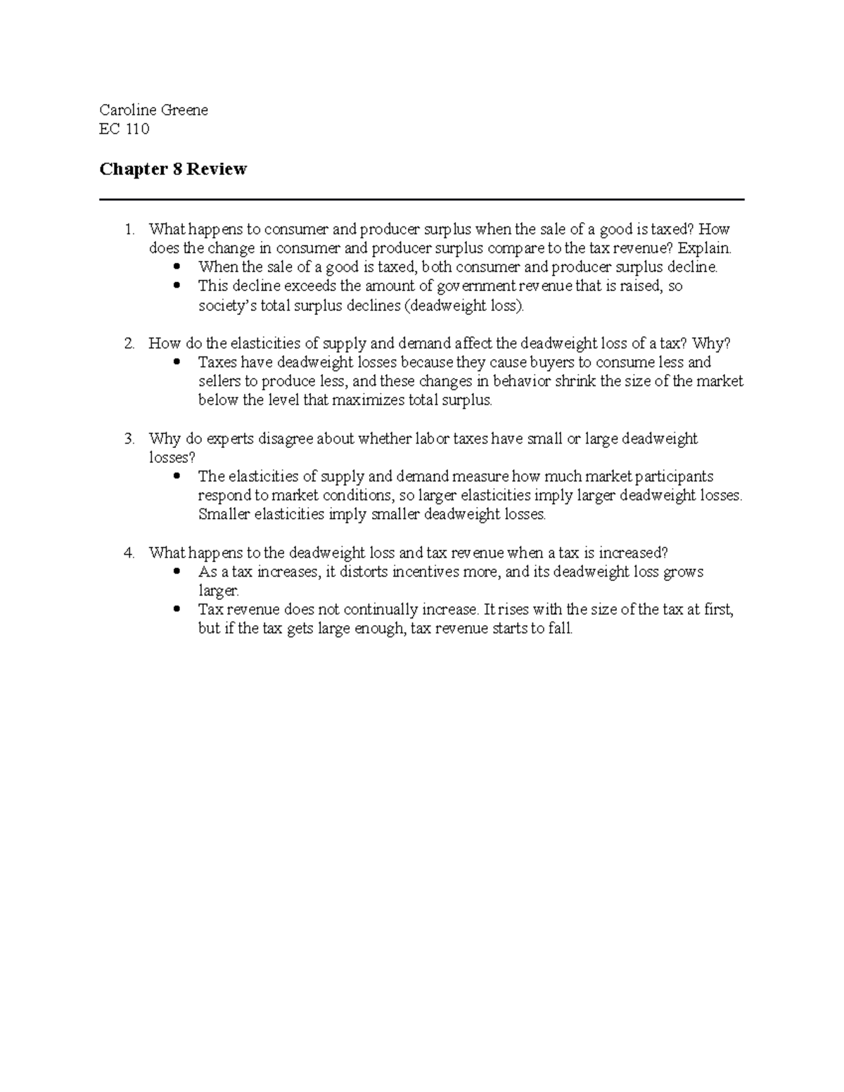 Chapter 8 Review - Instructor: Will Walsh - Caroline Greene EC 110 ...