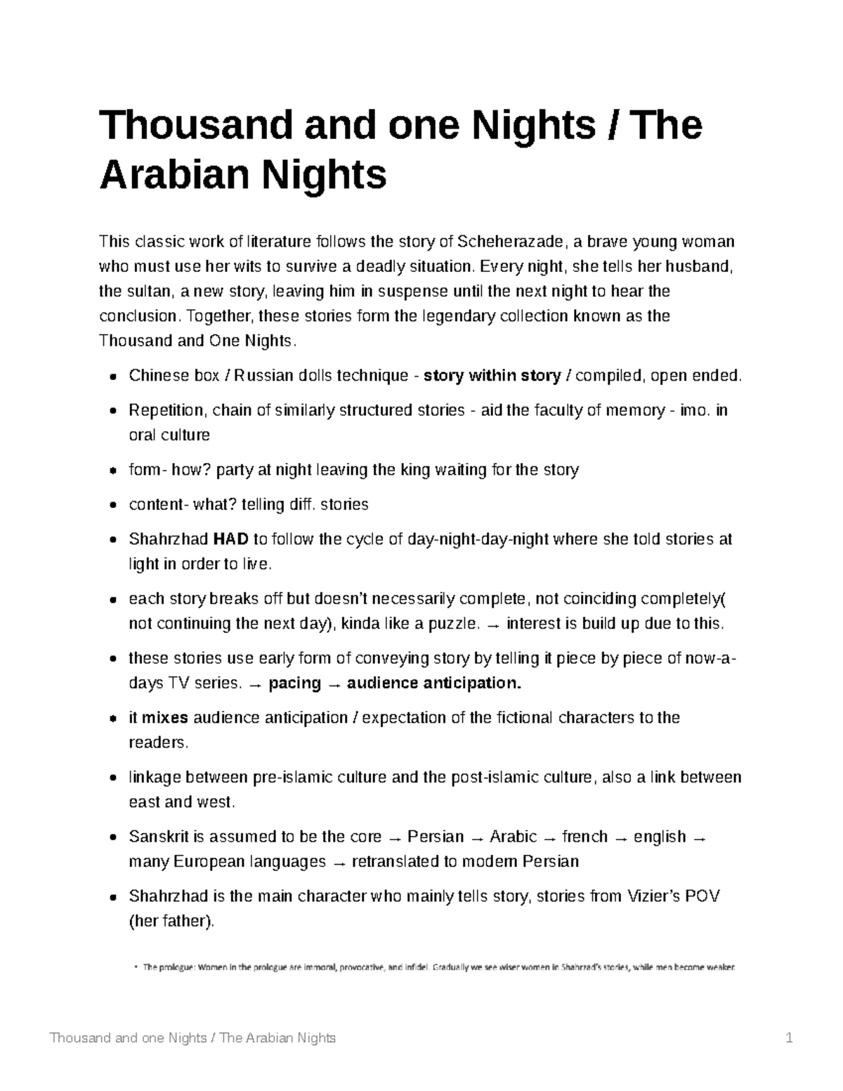 Thousand and one Nights : The Arabian Nights - Thousand and one Nights ...