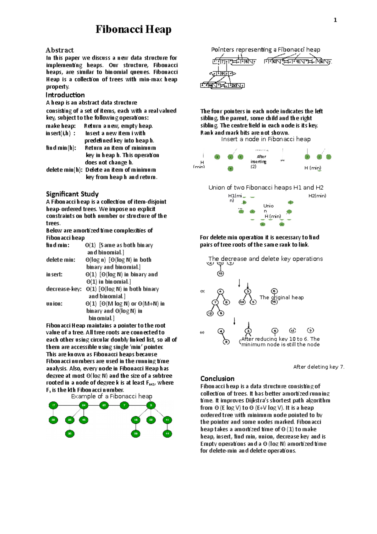 DS Research Paper - 1 Fibonacci Heap Abstract In this paper we discuss ...