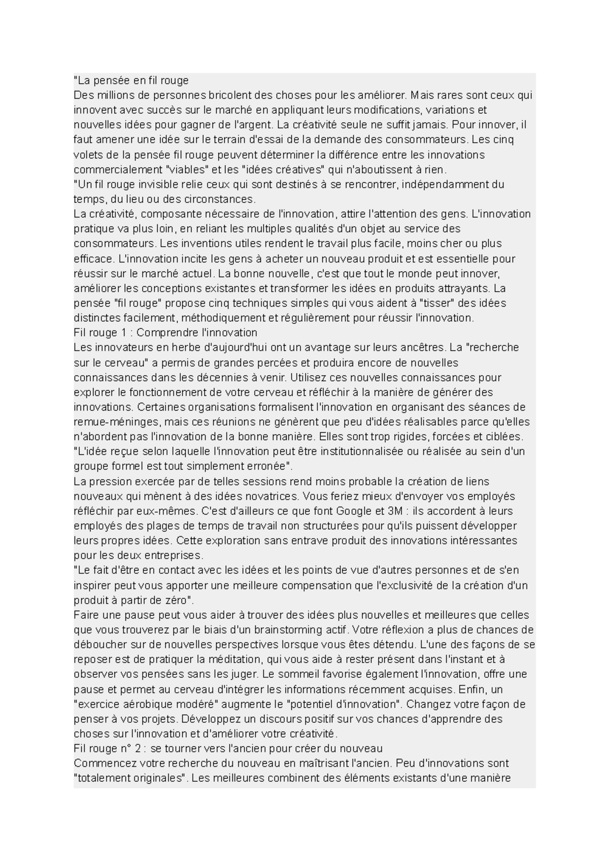 Red Thread Thinking - résumé - "La pensée en fil rouge Des millions de ...