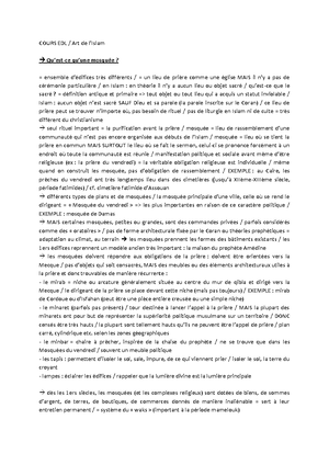 Cours EDL Art de l'Islam - COURS EDL / Art de l’Islam Qu’est-ce qu’une ...