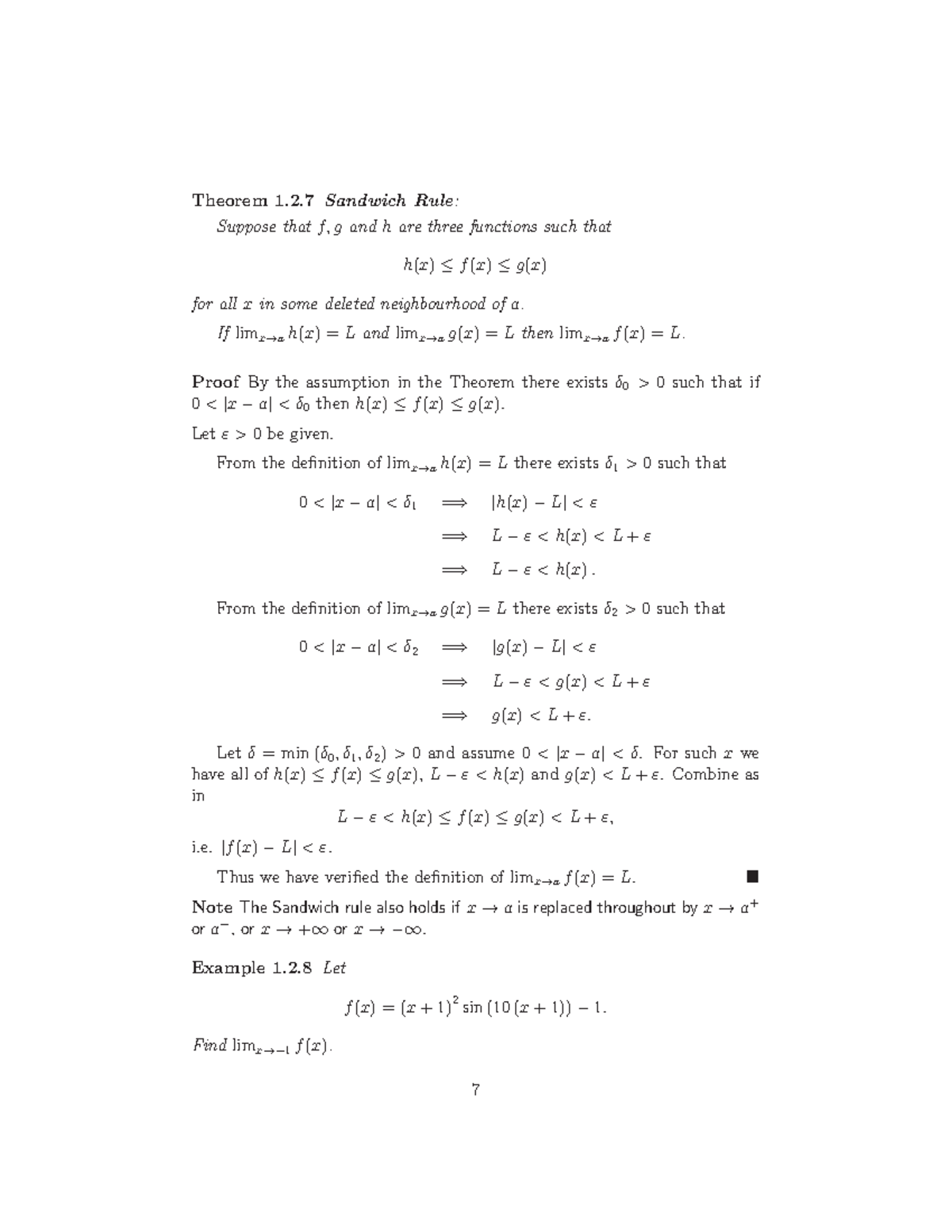 MATH2010 1 2017-2018 Real Analysis Lecture Notes 2b - Theorem 1.2 ...