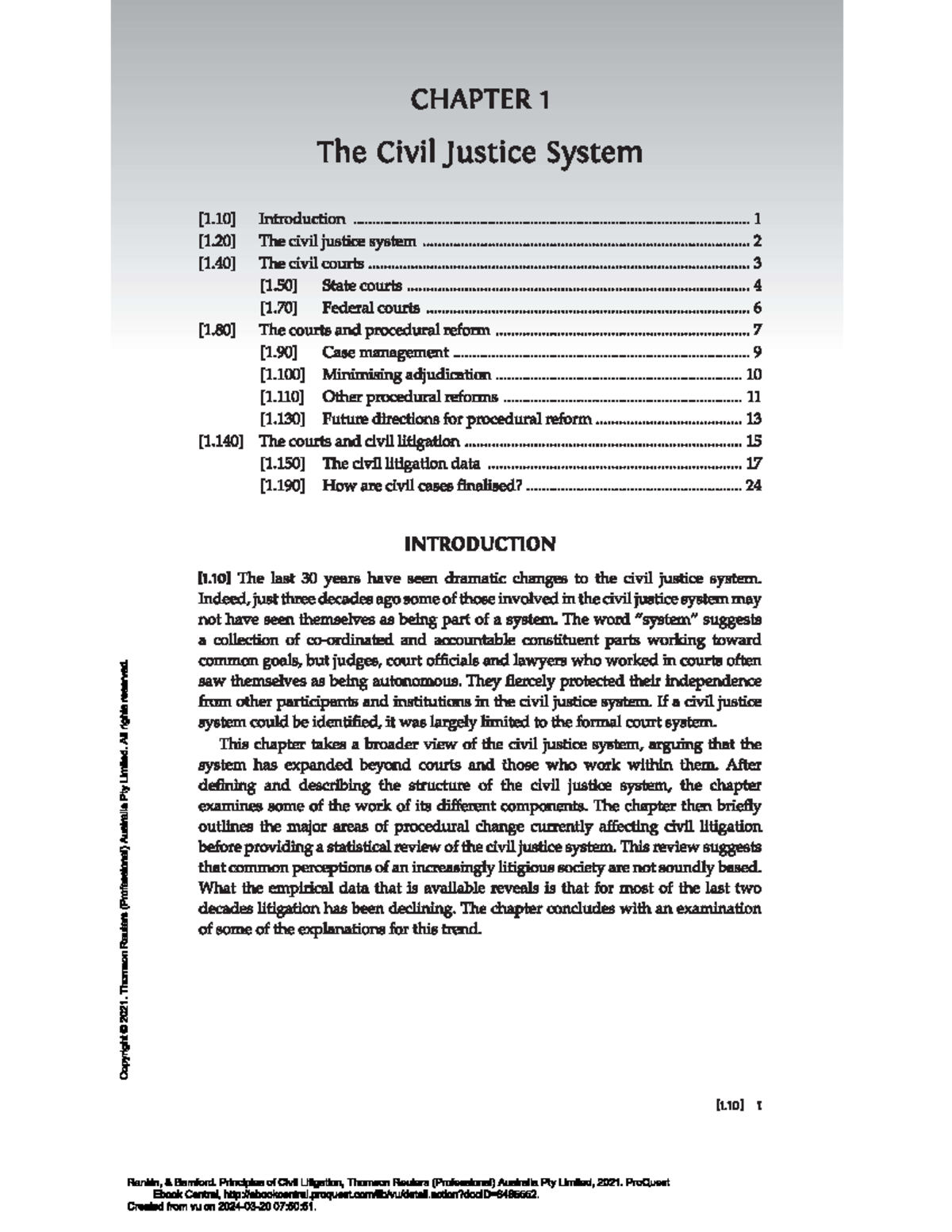 Civil justice & court procedure - CHAPTER 1 The Civil Justice System ...