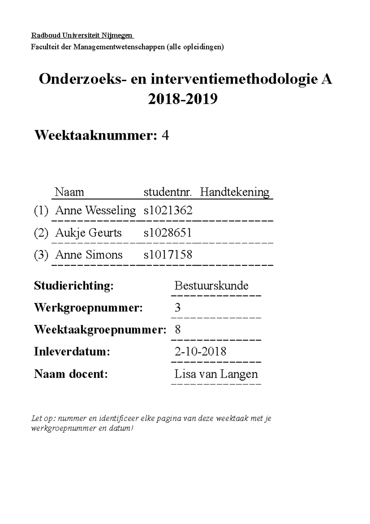 OIMA weektaak 4 groep 8 - assignments week 4 - Radboud Universiteit ...