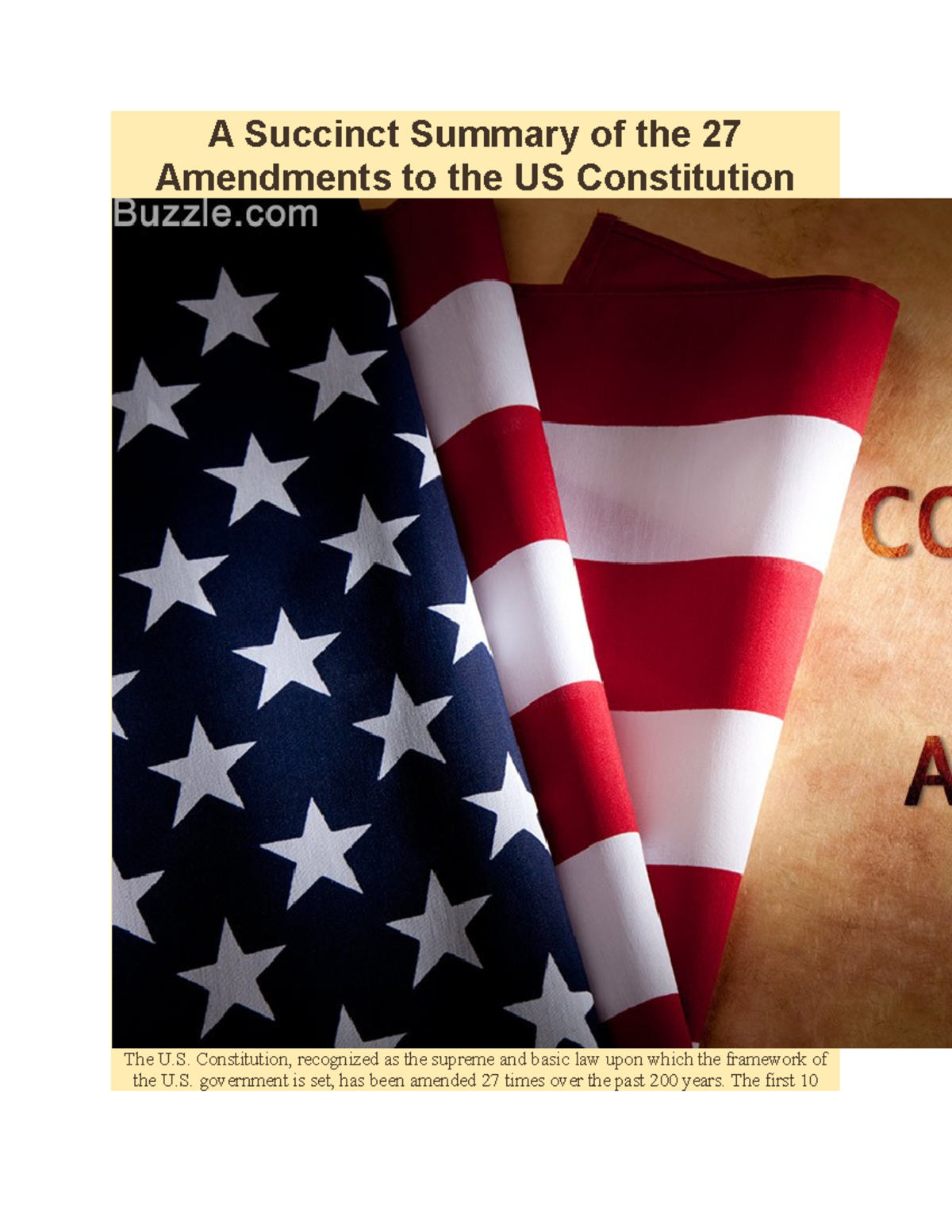 A Succinct Summary of the 27 Amendments to the US Constitution ...