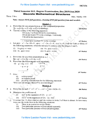DMS Solved Paper Jan 2021 - Discrete Mathematical Structures - Studocu