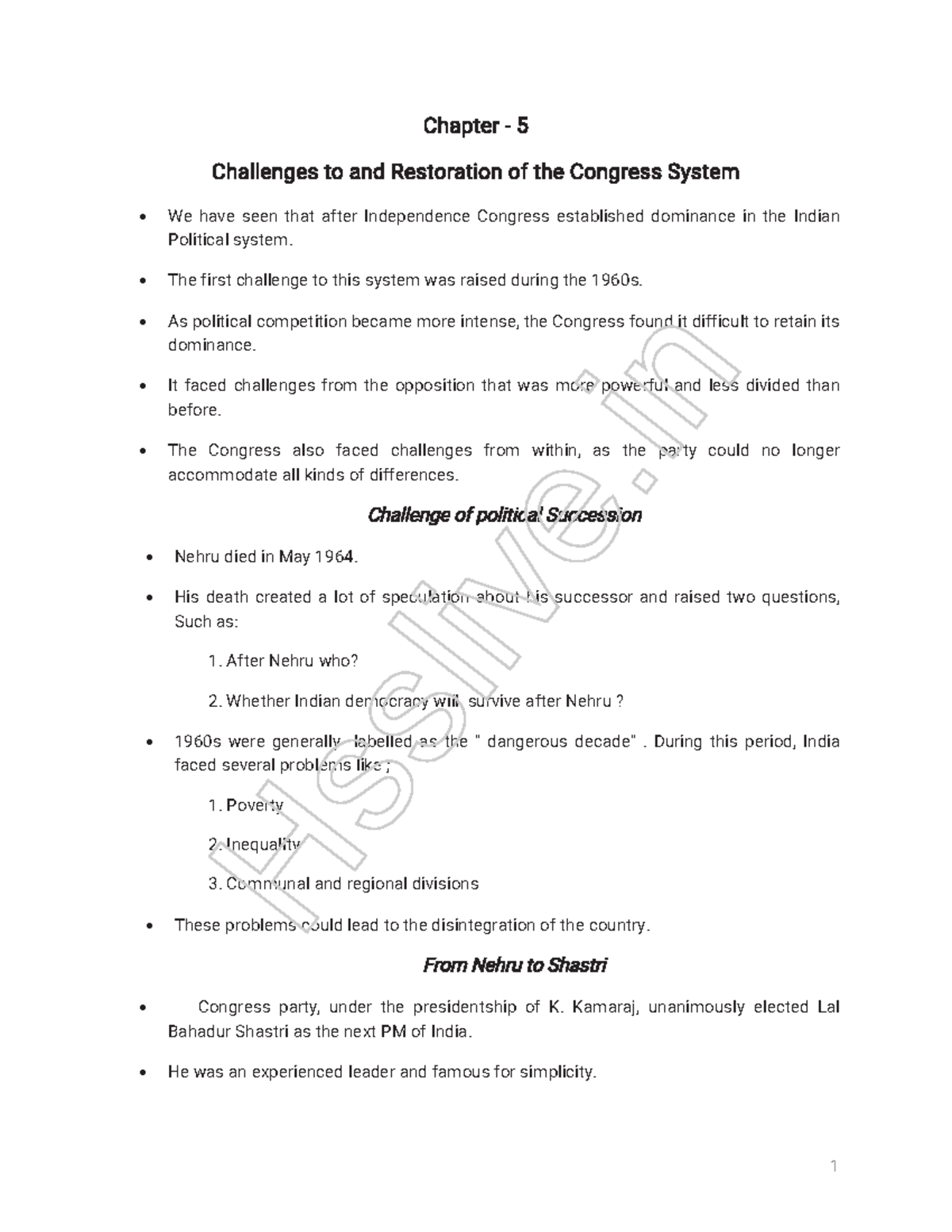 Hsslive xii politics chapter 5 - Chapter - 5 Challenges to and ...