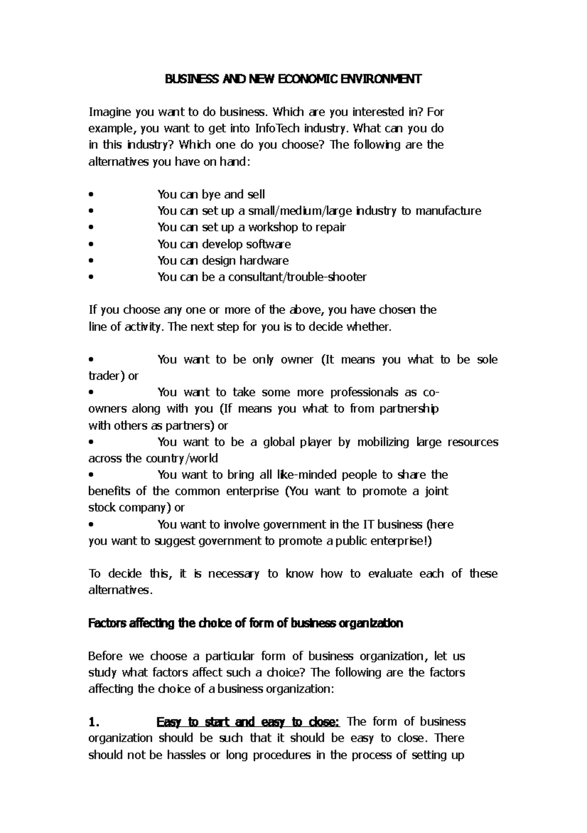 Business AND NEW Economic Environment - BUSINESS AND NEW ECONOMIC ...