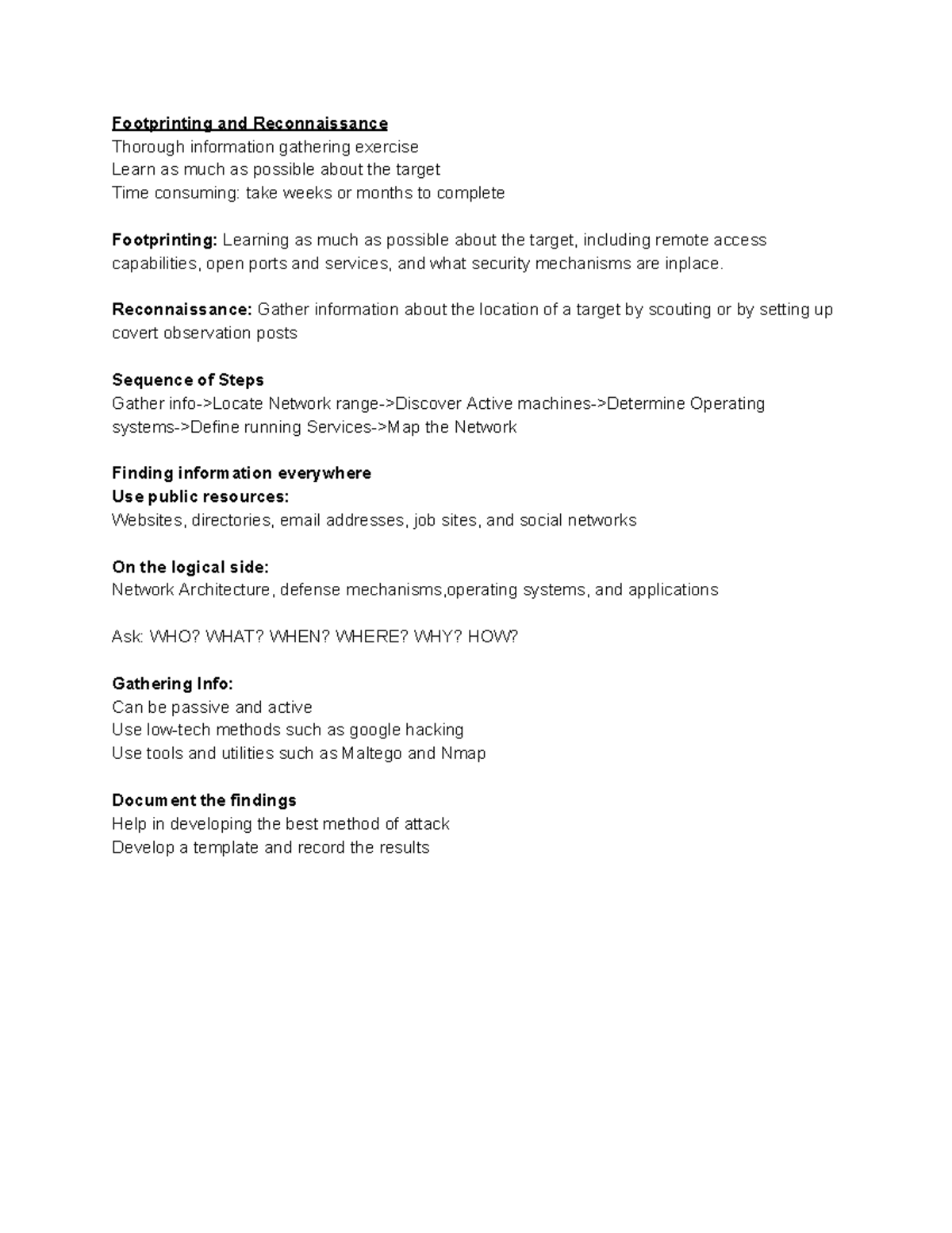 Footprinting and Reconnaissaince - Google Docs - Footprinting and Reconnaissance Thorough - Studocu