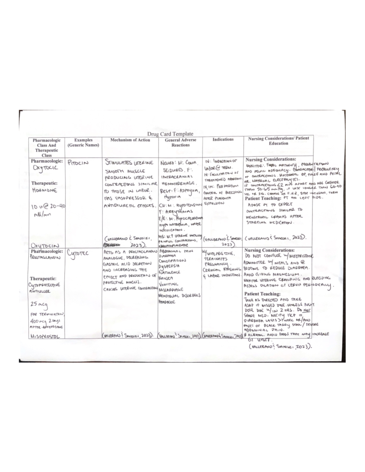Drug Cards for Unit 2 - NUR 242 - Studocu