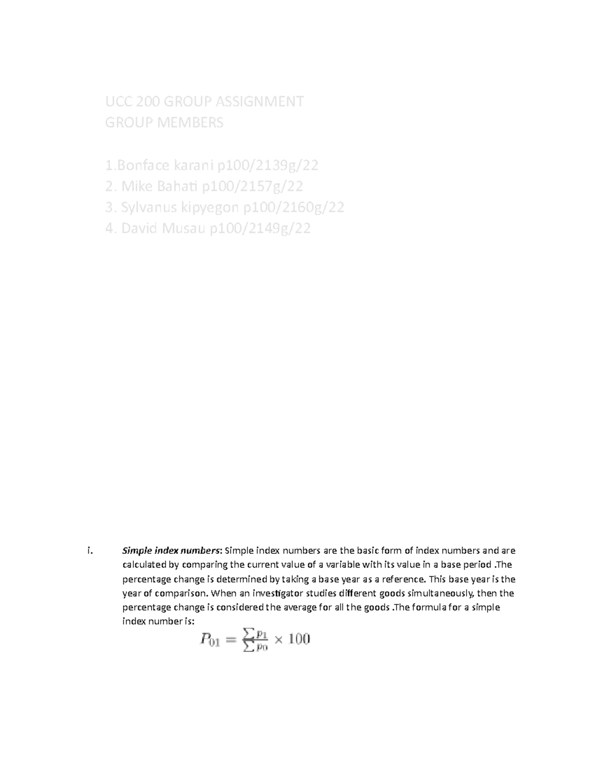 UCC200 Assign - Revision - UCC 200 GROUP ASSIGNMENT GROUP MEMBERS 1 ...