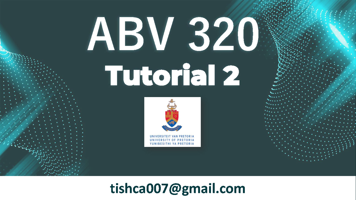 Tutorial 2 - ABV 320 Tutorial 2 tishca007@gmail Chapter 1 Contextual analysis of the employment ...