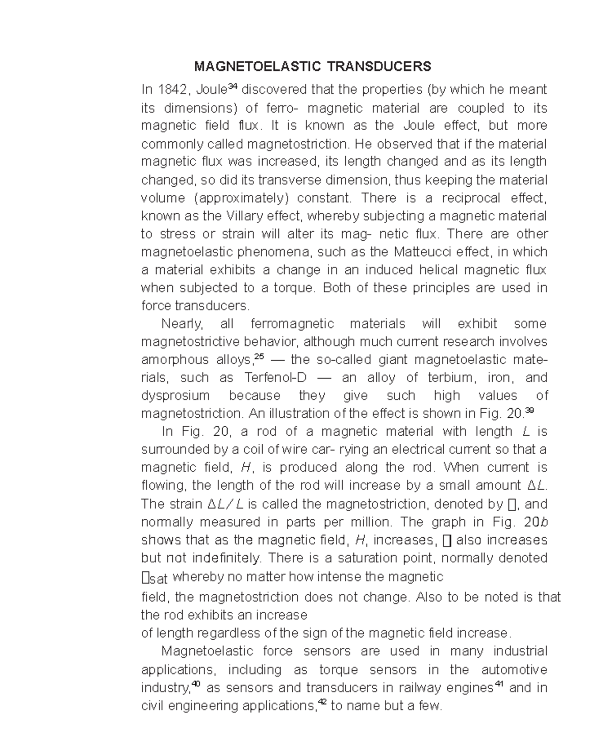 Magnetoelastic Transducers - MAGNETOELASTIC TRANSDUCERS In 1842, Joule ...