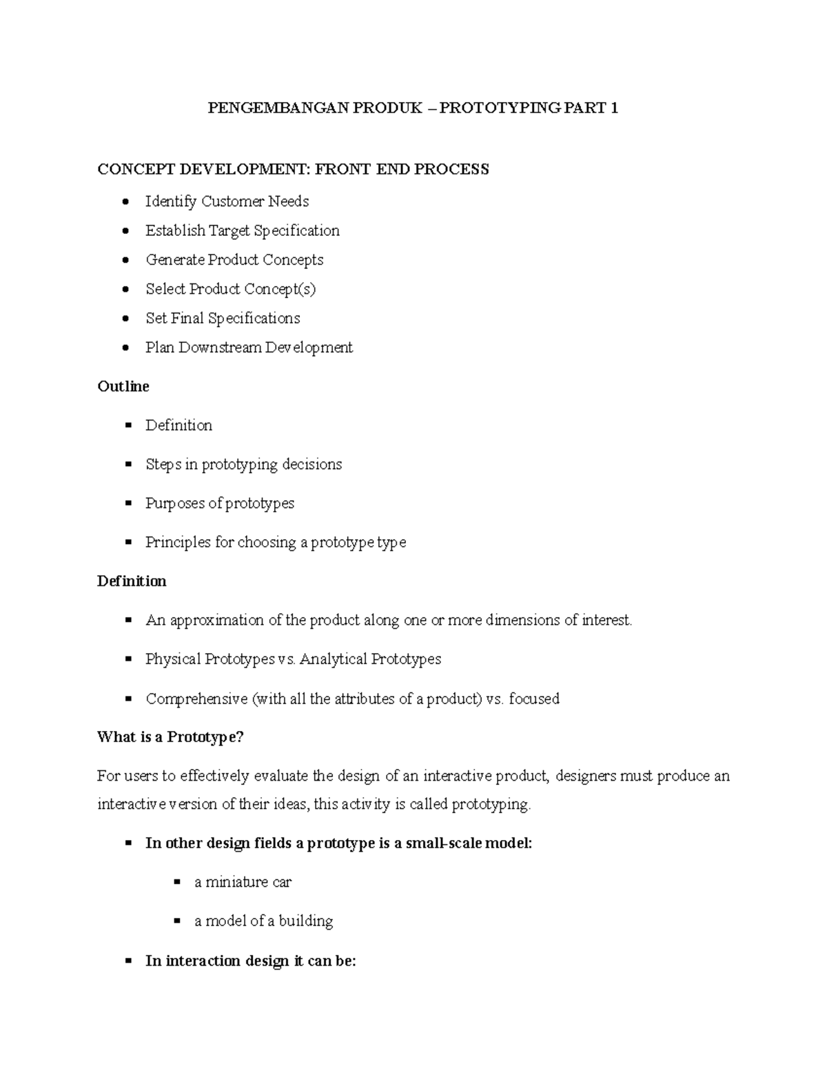 Product Development Prototyping - PENGEMBANGAN PRODUK – PROTOTYPING ...