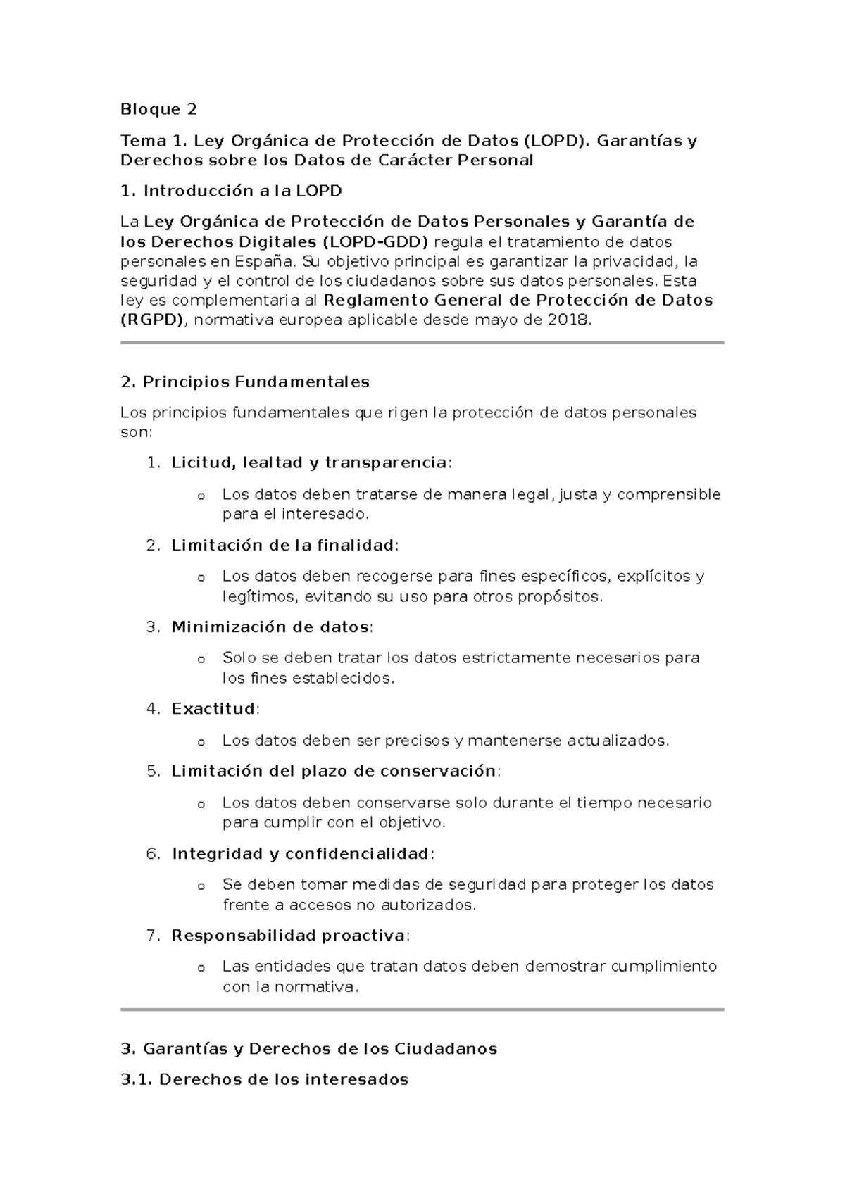 Apuntes TICD Bloque 2 chatgpt - Bloque 2 Tema 1. Ley Orgánica de ...