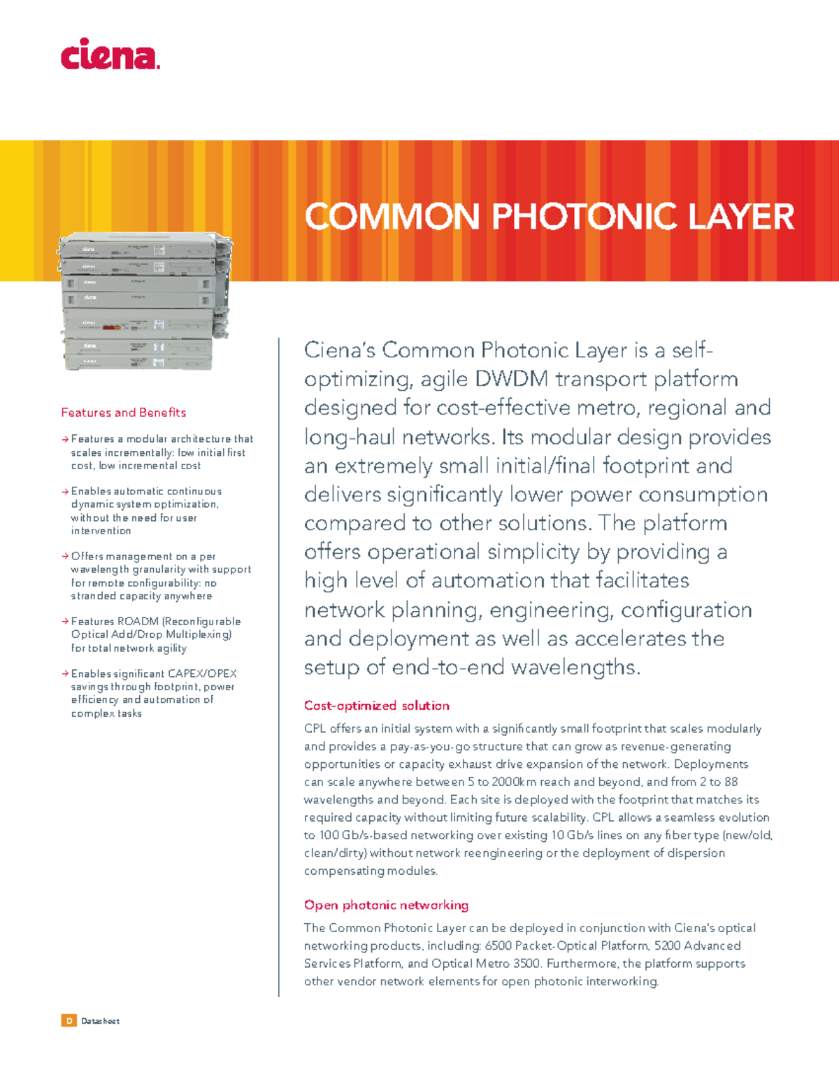 Common Photonic Layer DS - Its modular design provides an extremely ...