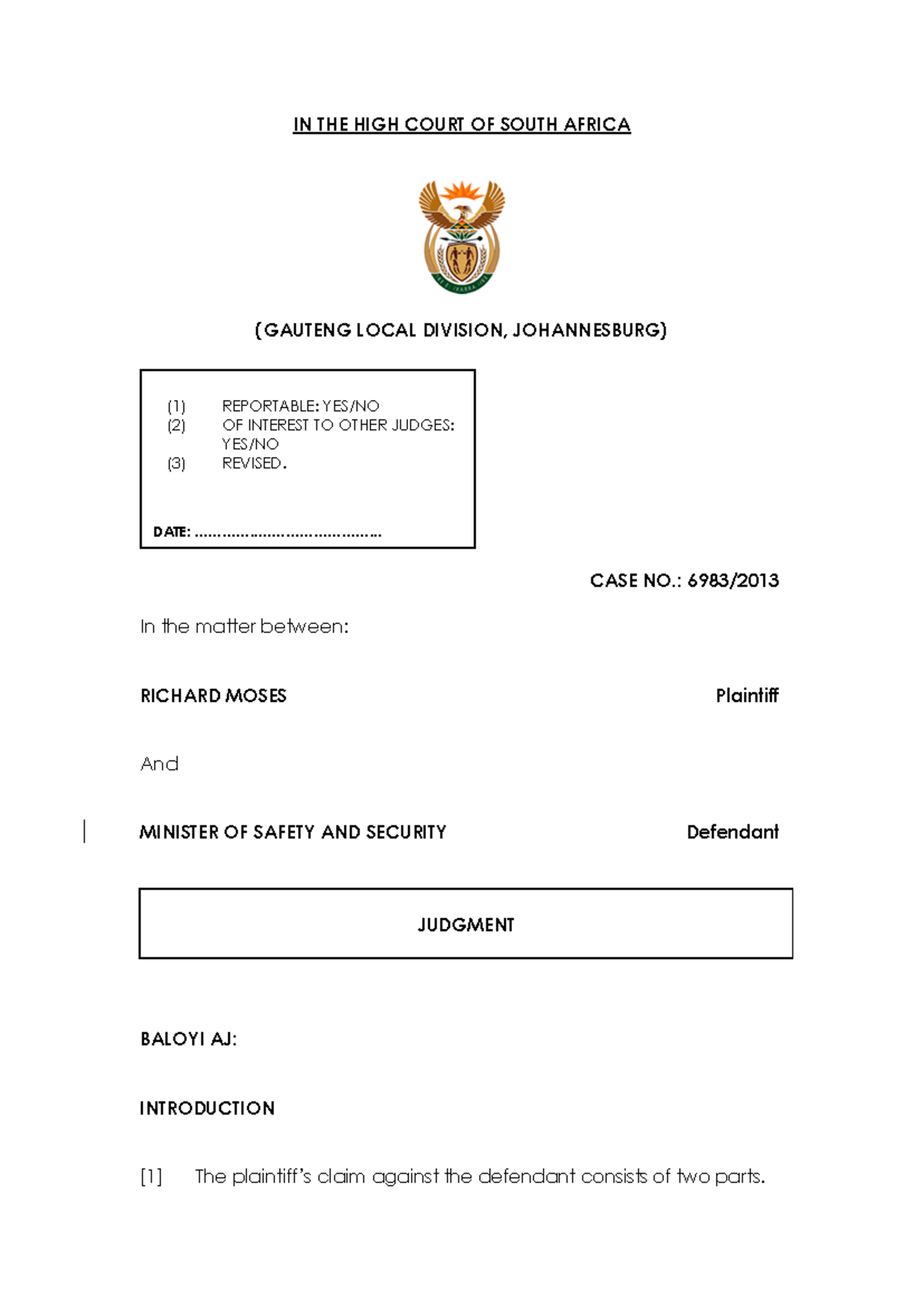 35 - good for practise - IN THE HIGH COURT OF SOUTH AFRICA (GAUTENG ...