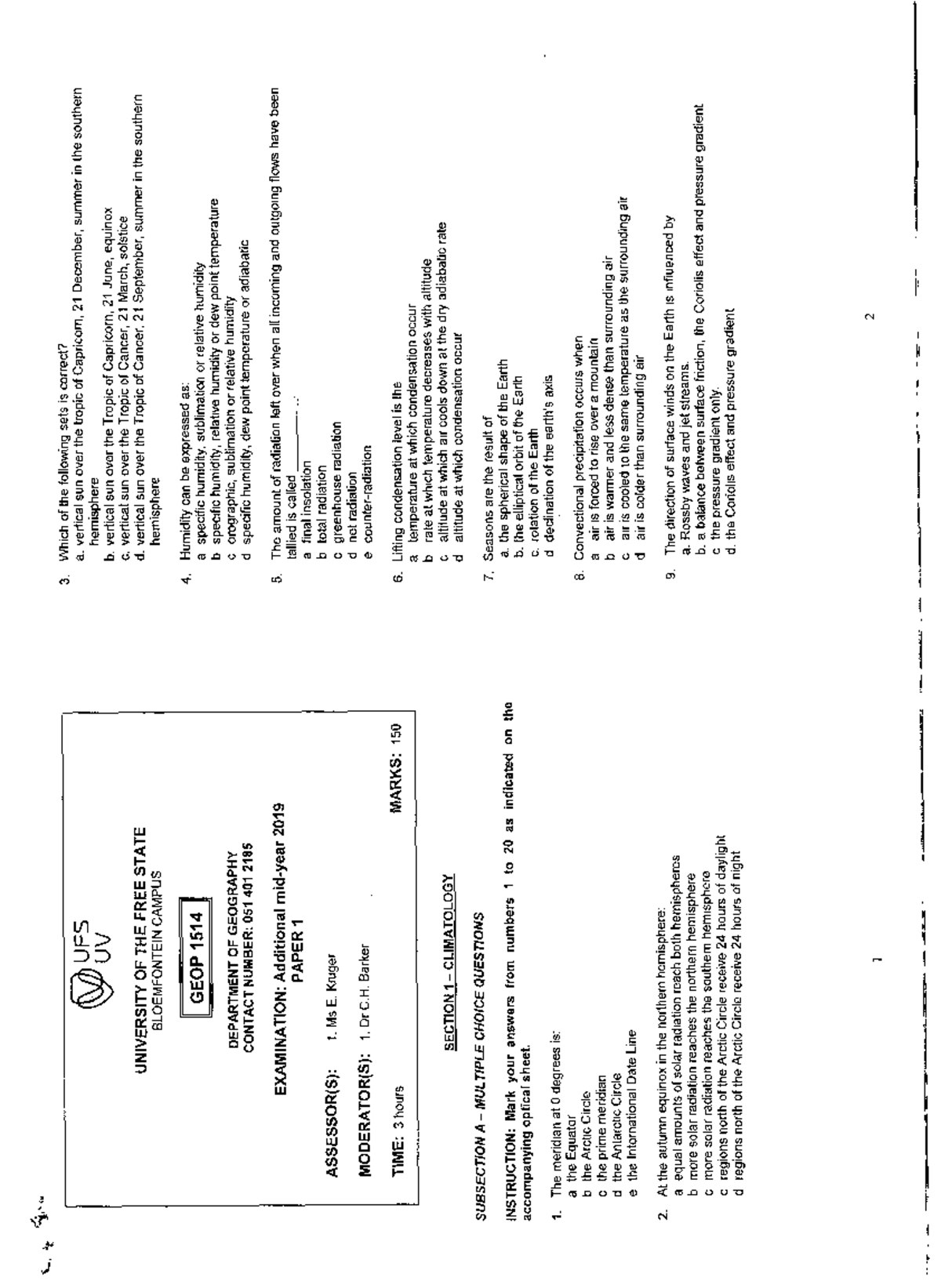 Additional exam - Pass paper - 3. Which of the following sets is ...