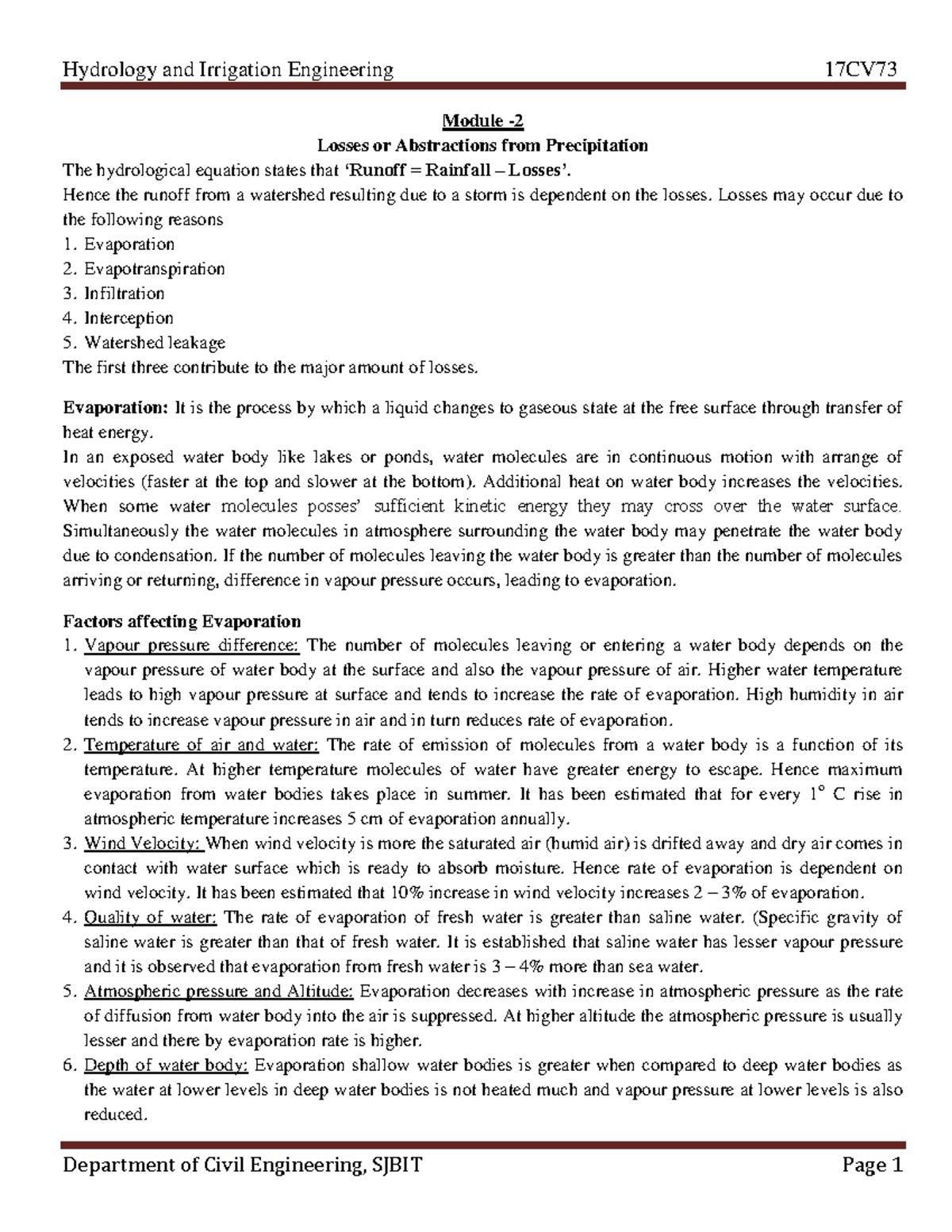 17CV73 Module 2 - NOTES - Module - Losses or Abstractions from ...