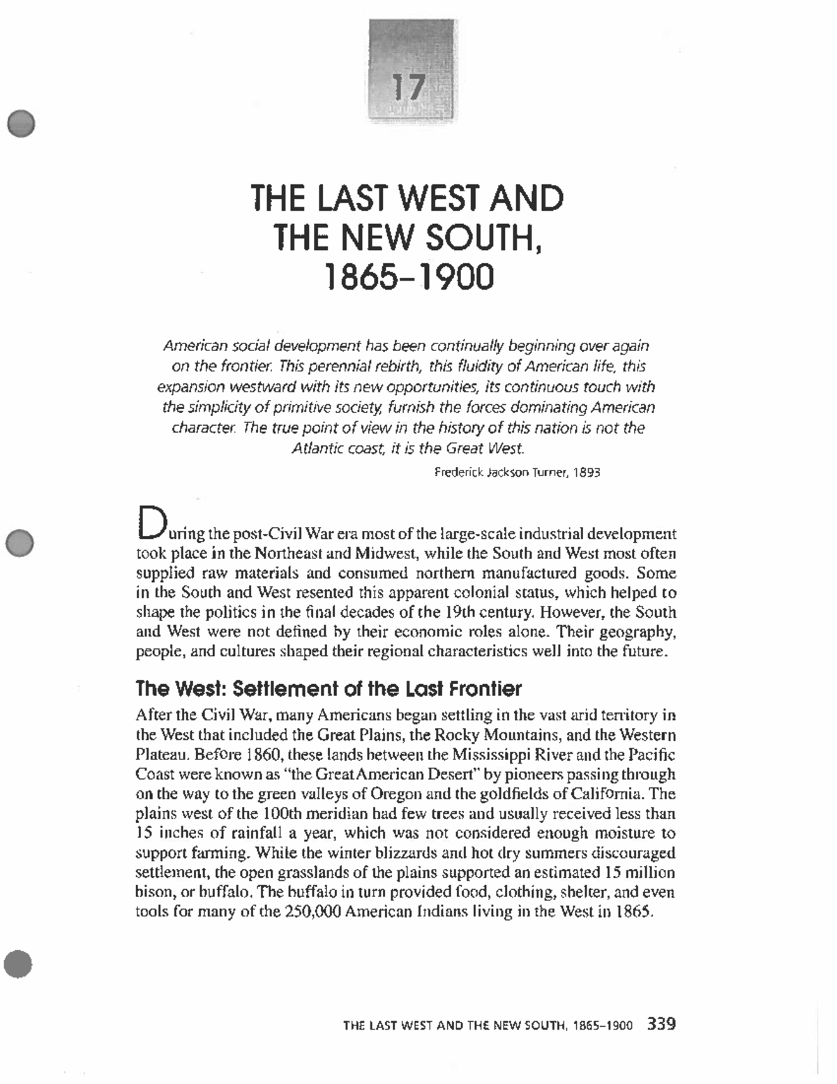 Amsco-chapter-17 - 10294810 - 17 THE LAST WEST AND THE NEW SOUTH ...