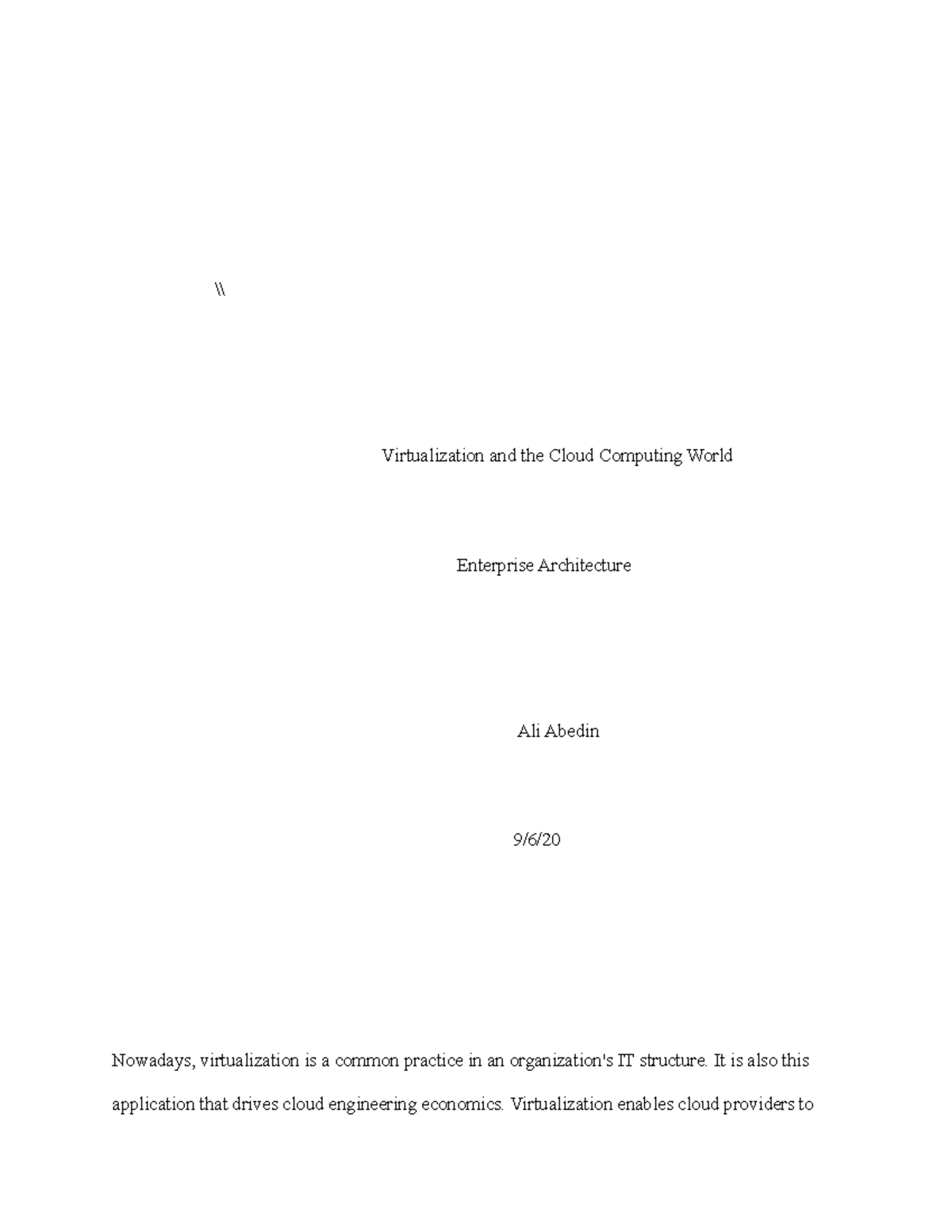 Virtualization and the Cloud Computing World - \ Virtualization and the Cloud Computing World ...