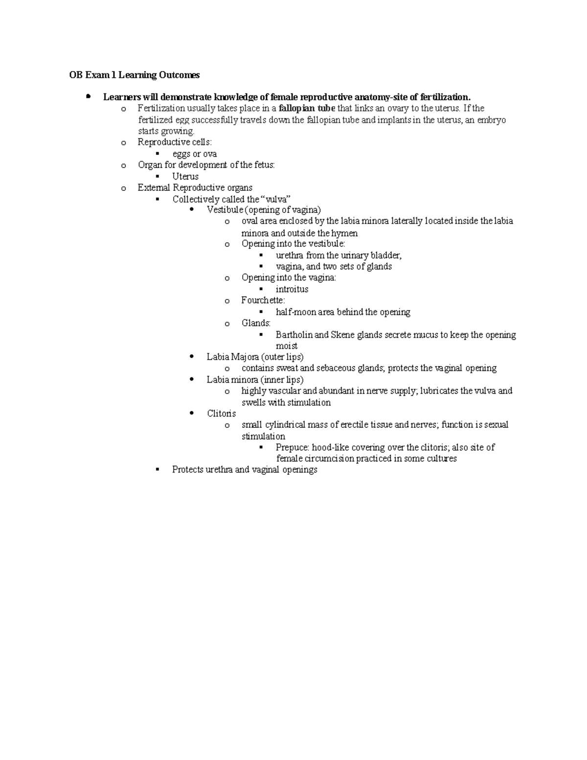 Exam 1 Learning Outcomes - OB Exam 1 Learning Outcomes Learners will ...