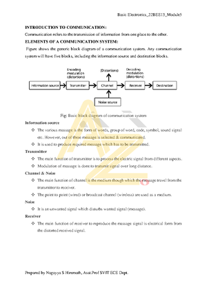 Basic Electronics Operational Amplifiers and Applications Module 3 - Basic Electronics ...