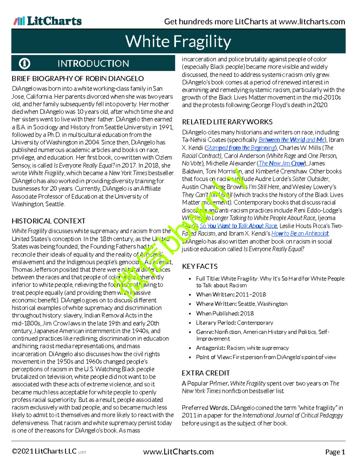 White-Fragility-Lit Chart 1 - White Fragility BRIEF BIOGRAPHY OF ROBIN ...