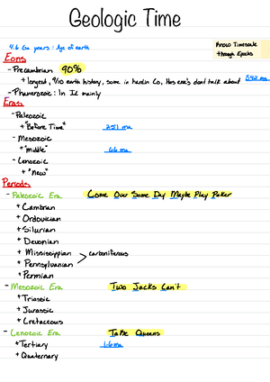 Homework 4; Geologic Time - Name: _ Homework 5: Geologic Time Due ...