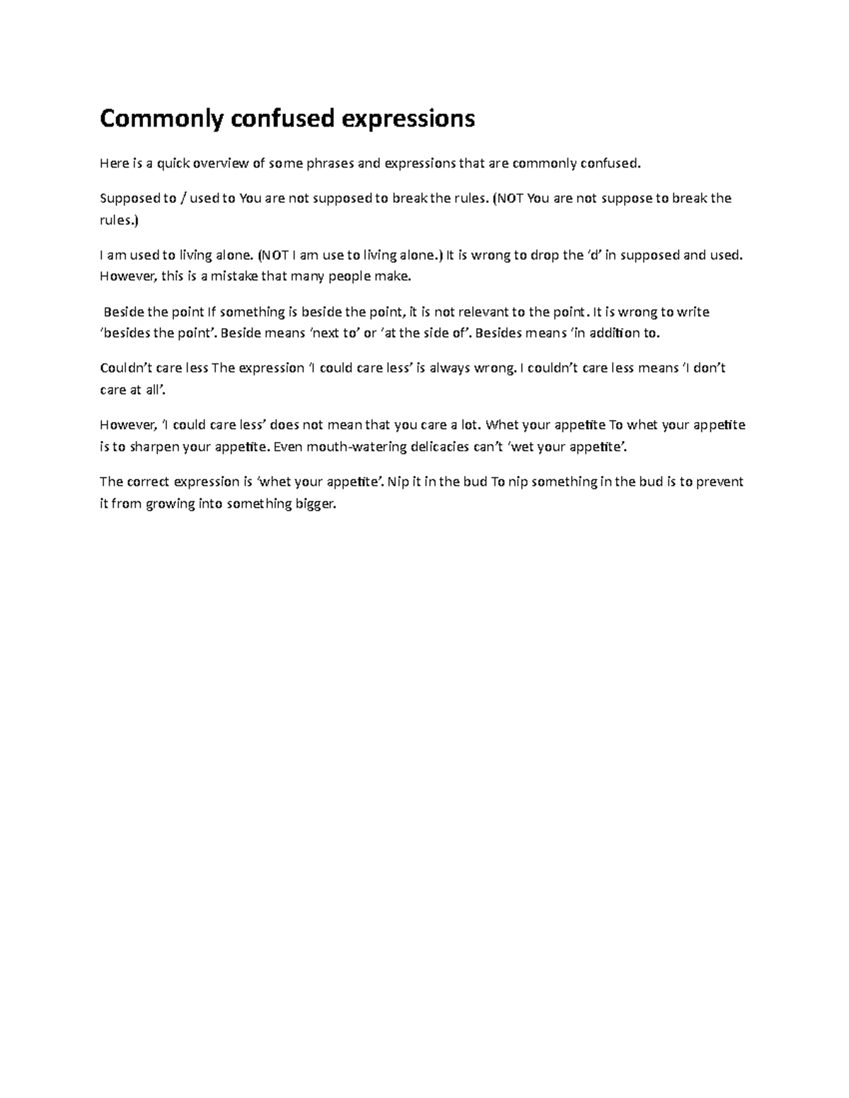 11 Commonly confused expressions - Commonly confused expressions Here ...