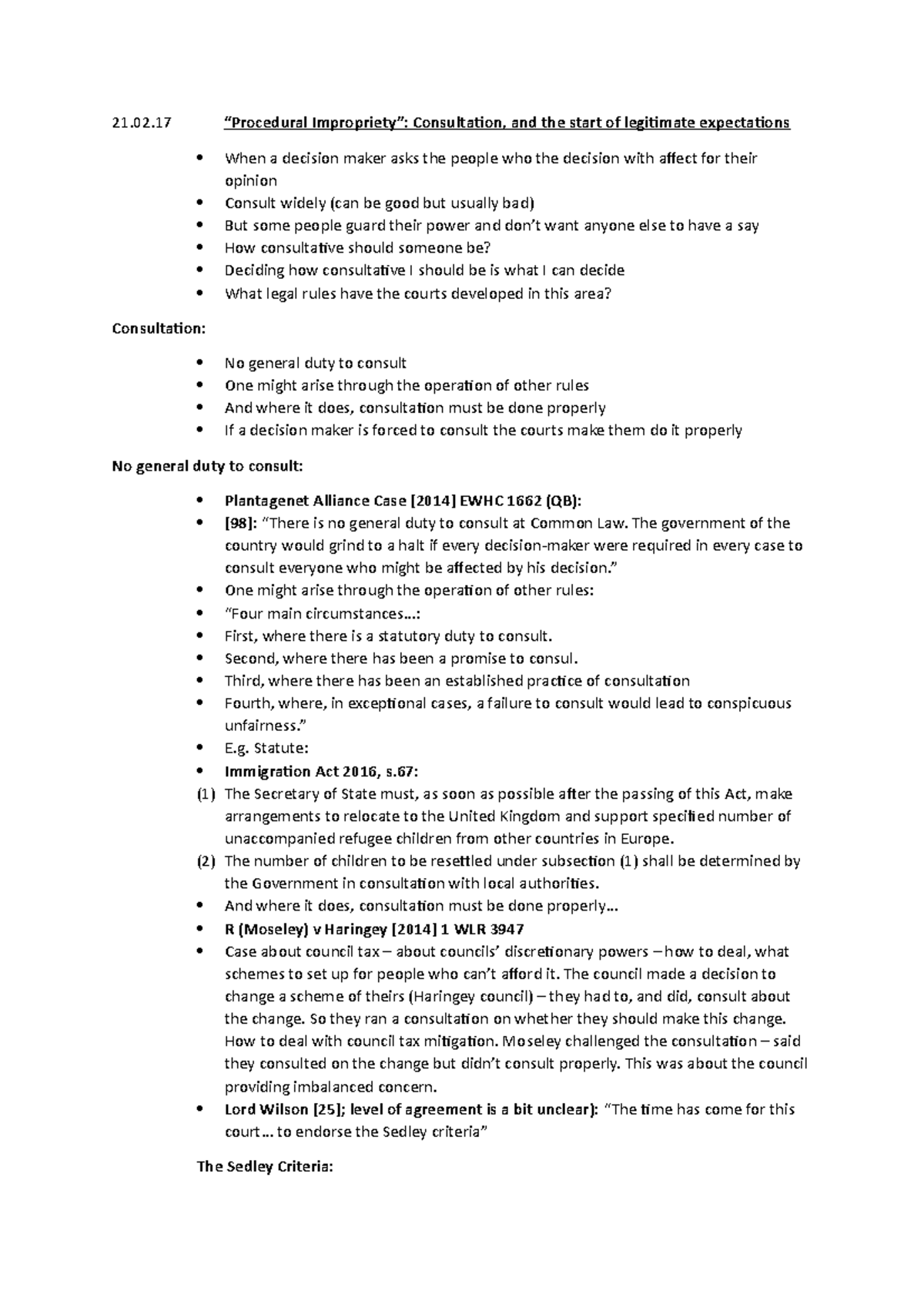 21.02.17 - Consultation, and the start of legal expectations - 21.02 ...