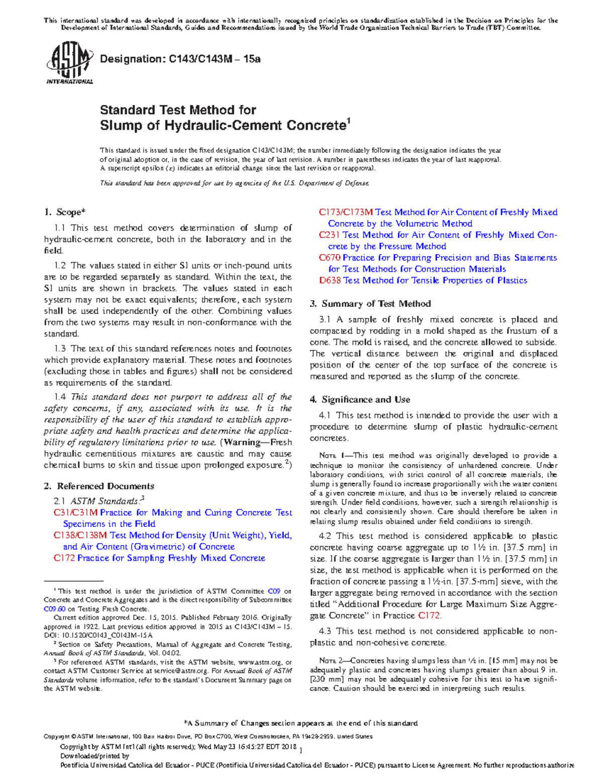 Standard Test Method for Slump of Hydraulic-Cement Concrete ...