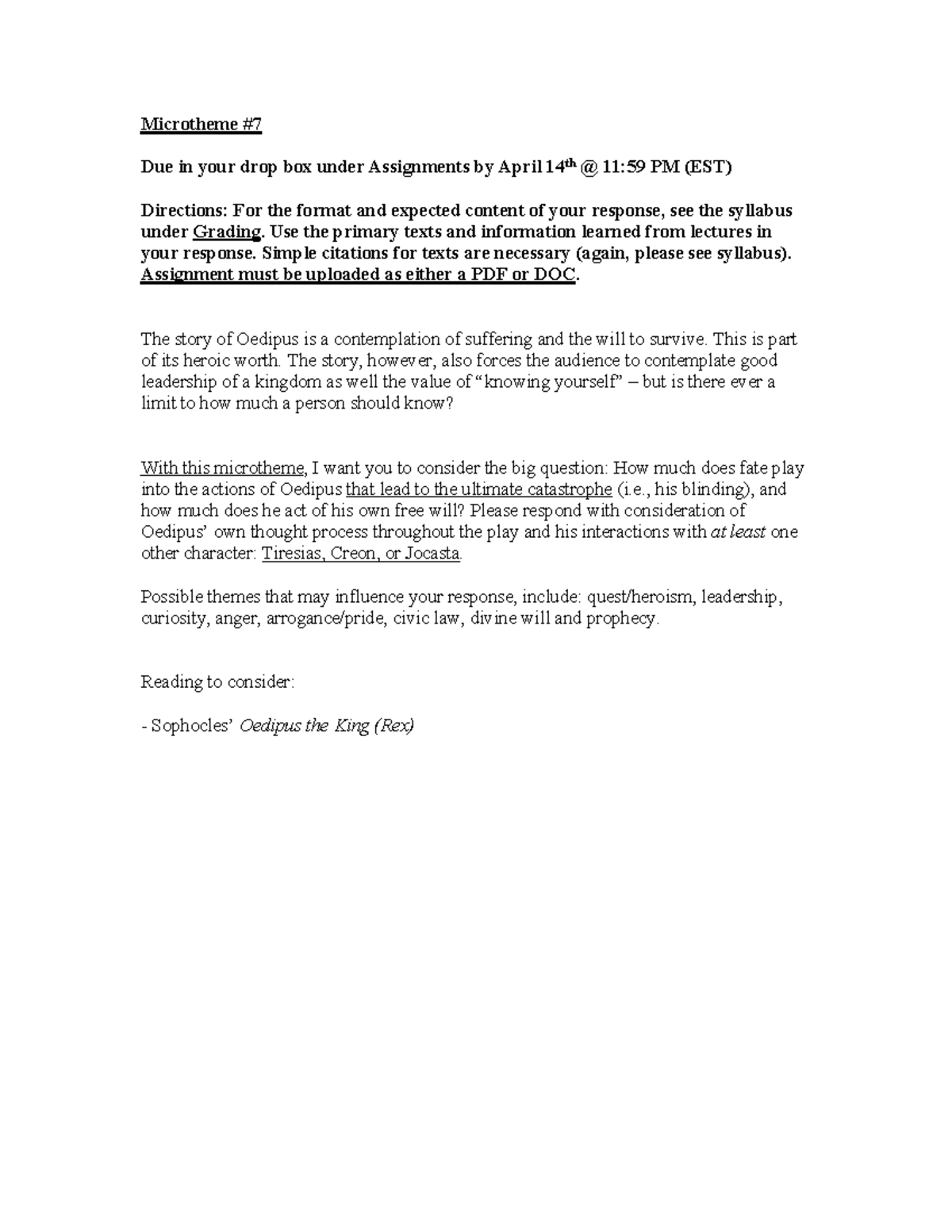 Microtheme 7 - Lecture notes 1 - Microtheme # Due in your drop box ...