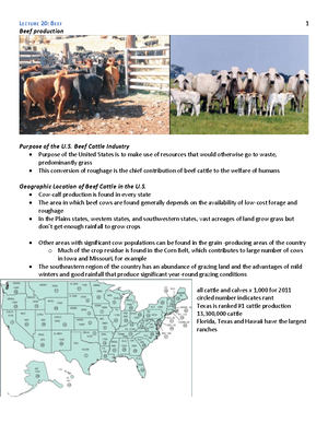 Lecture 1- Intro TO Animal Science Notes - Lecture 1: intro to animal ...