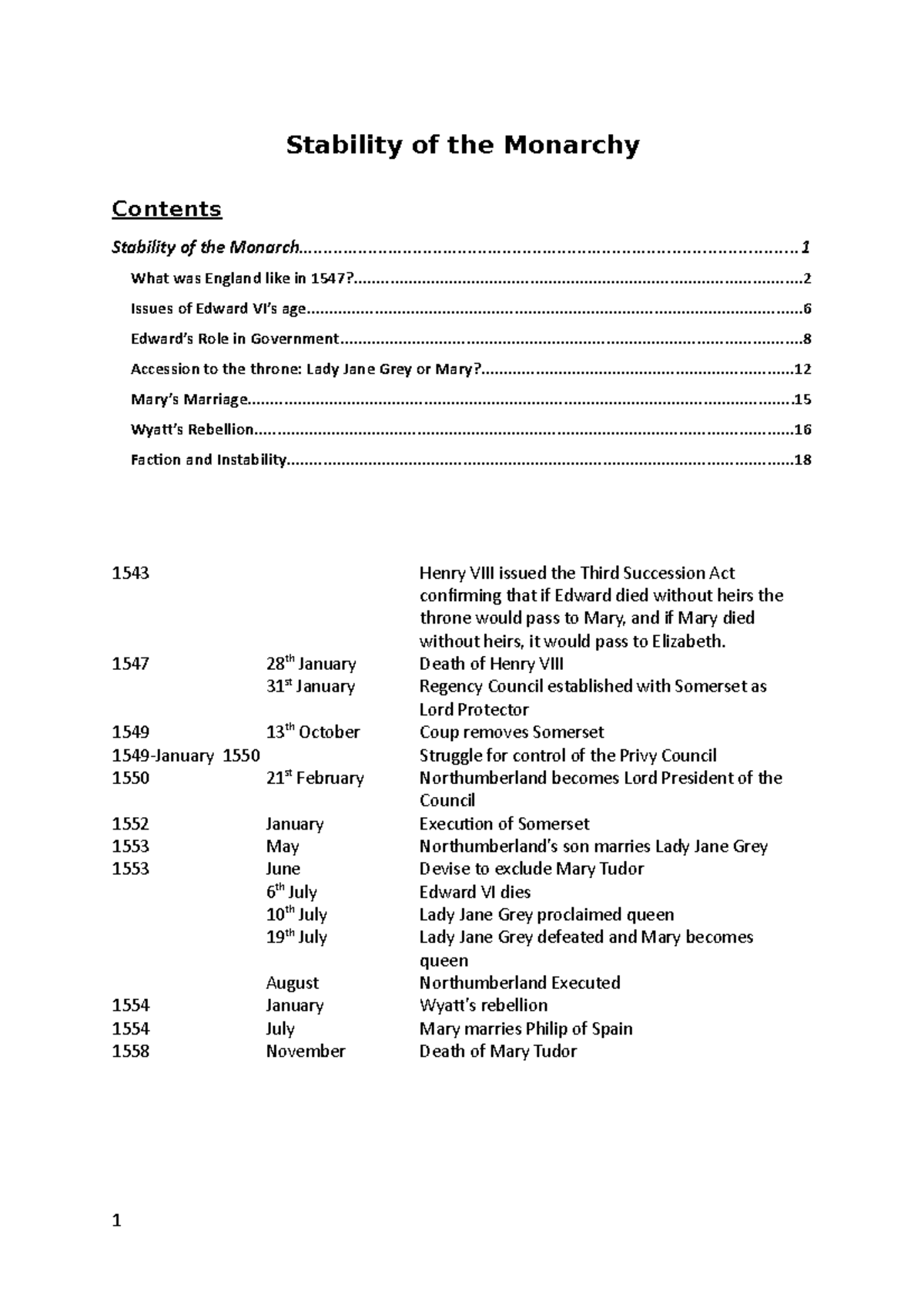 Stability of the Monarchy Booklet - Stability of the Monarchy Contents ...