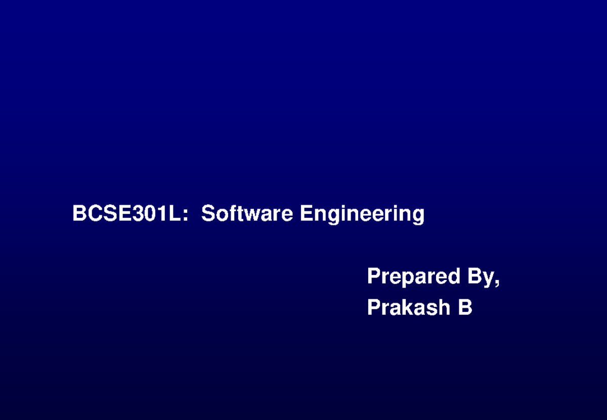 BCSE301L Module 1 - abc - BCSE301L: Software Engineering Prepared By ...