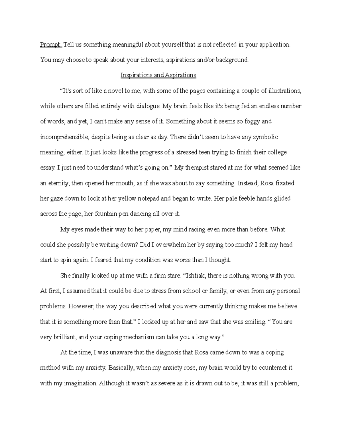 CUNY College Essay - asdasdasa - Prompt: Tell us something meaningful ...
