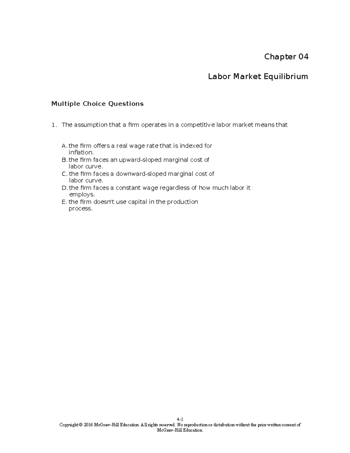 TBChap 004 - ㅇㅇㅇㅇㅇㅇ - Chapter 04 Labor Market Equilibrium Multiple ...