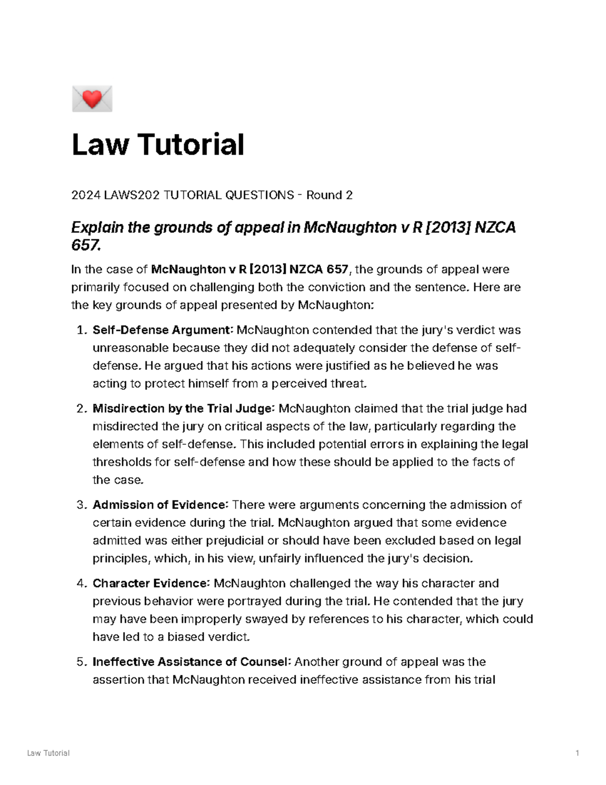 Tutorial Answer - 💌 Law Tutorial 2024 LAWS202 TUTORIAL QUESTIONS Round ...