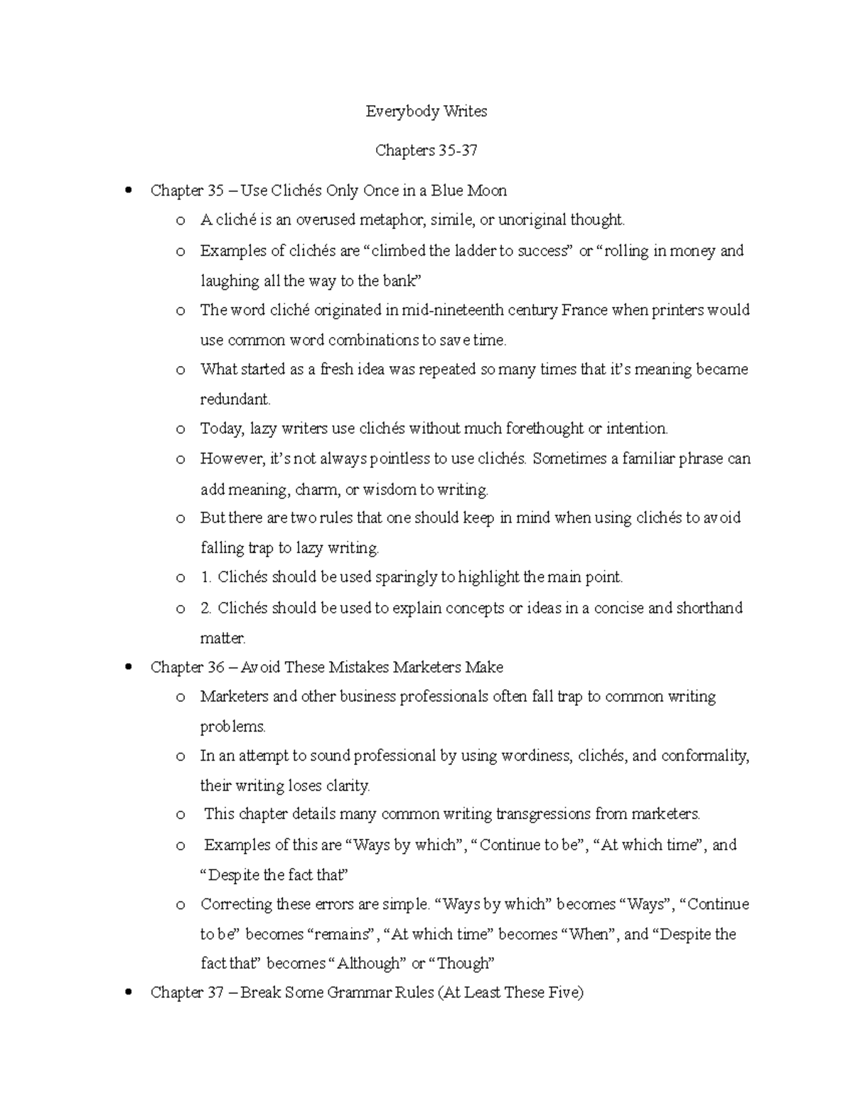 Everybody Writes: Chapters 35-37 Summary - Everybody Writes Chapters ...