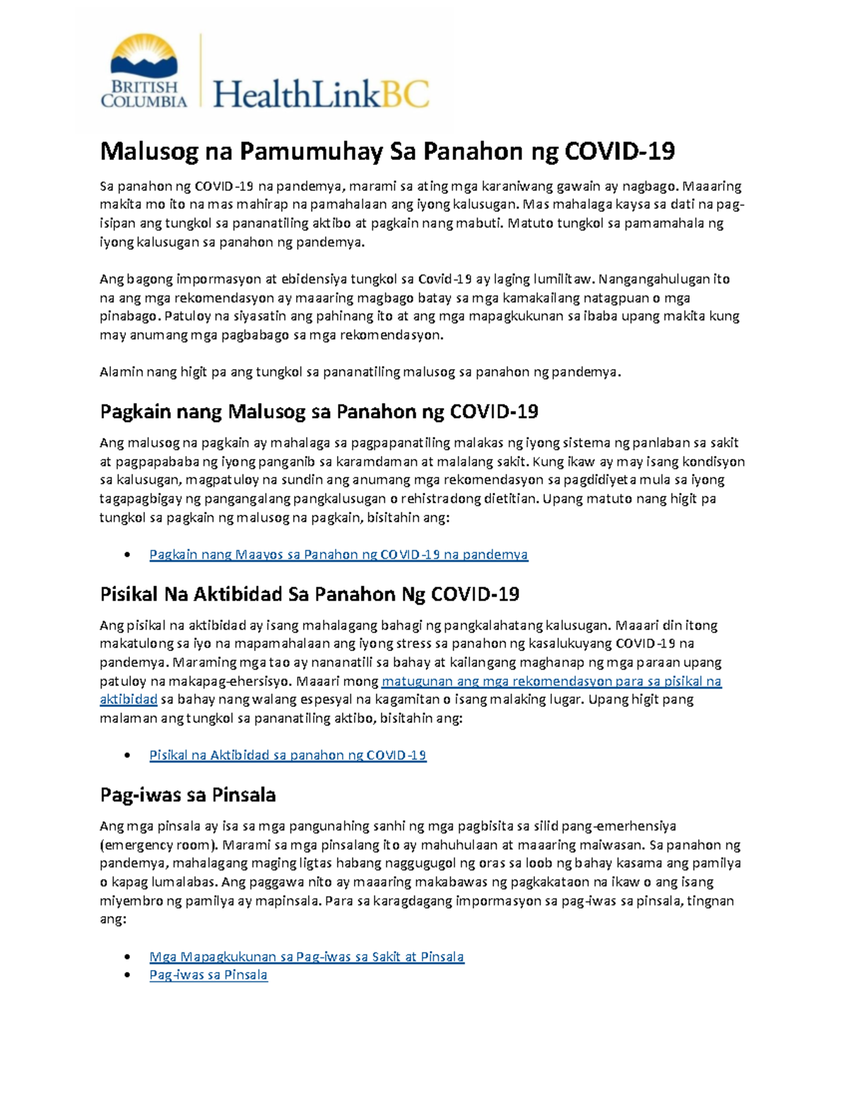 Coronavirus healthy living during covid-19-t - Malusog na Pamumuhay Sa ...