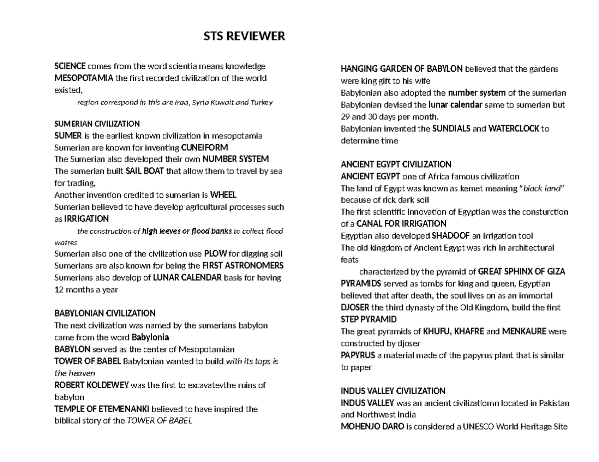 STS Reviewer - STS REVIEWER SCIENCE comes from the word scientia means ...