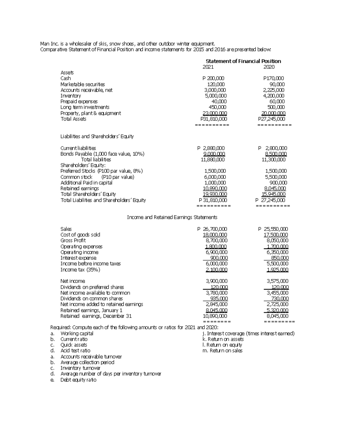 FS Analysis Problem - this is a practice fs probolem in national ...