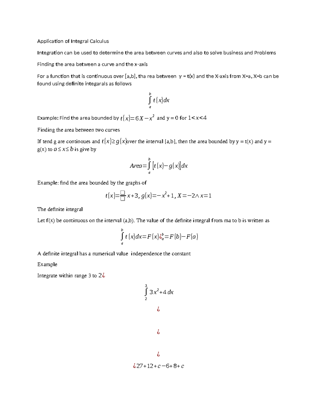 Application of Integral Calculus - Application of Integral Calculus ...