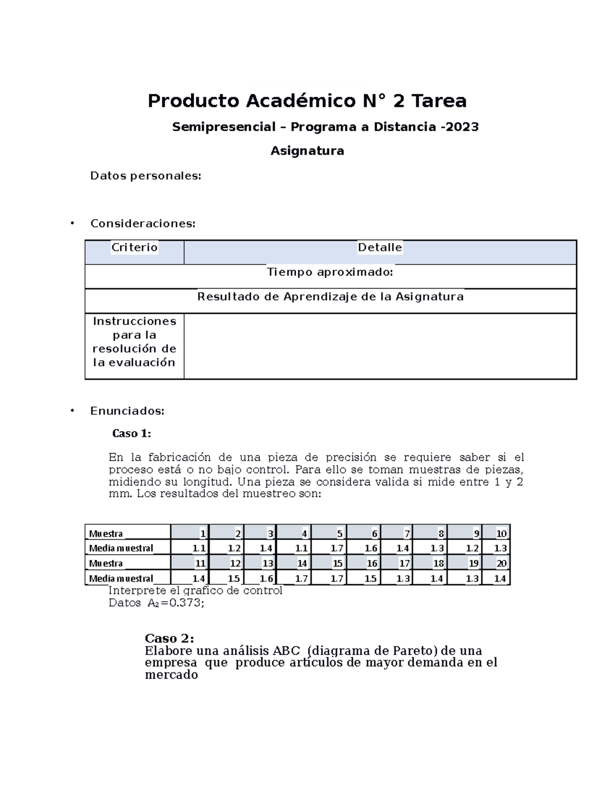 Administracióndeoperaciones-PA02 - Producto Académico N° 2 Tarea Semipresencial – Programa a ...