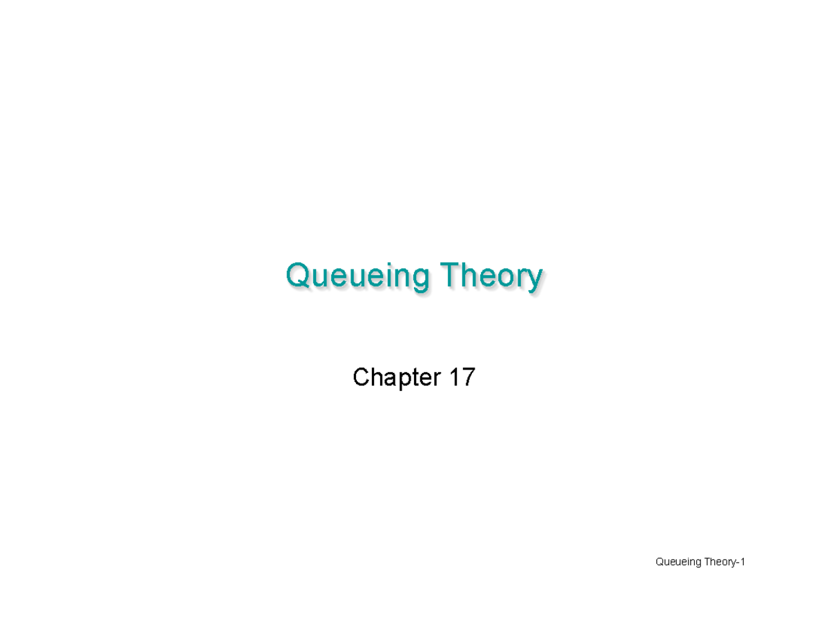 Queue Theory The Library