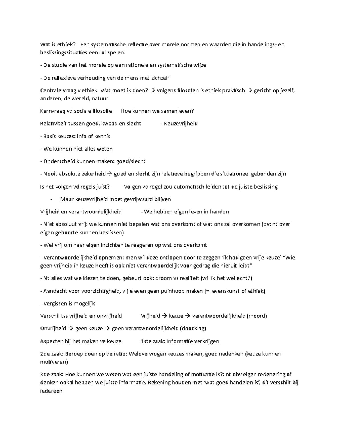 Sociale filosofie HS 5 termen - Wat is ethiek? Een systematische ...